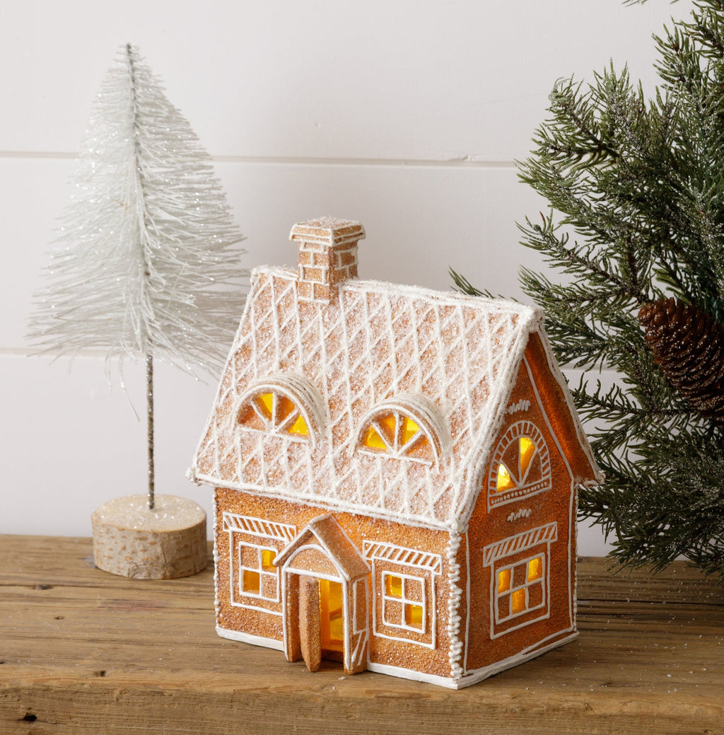 Gingerbread Lighted Cottage w/ Door – West Haven & Company